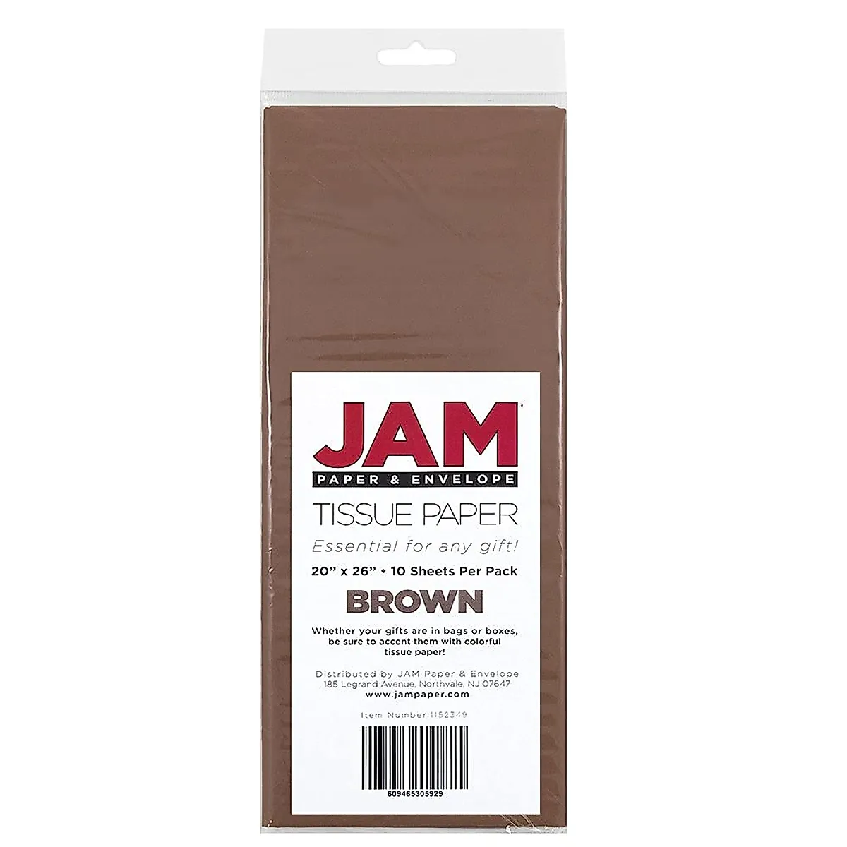 JAM PAPER Tissue Paper - Brown - 10 Sheets/Pack