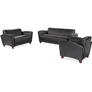 Lorell Reception Loveseat, Black