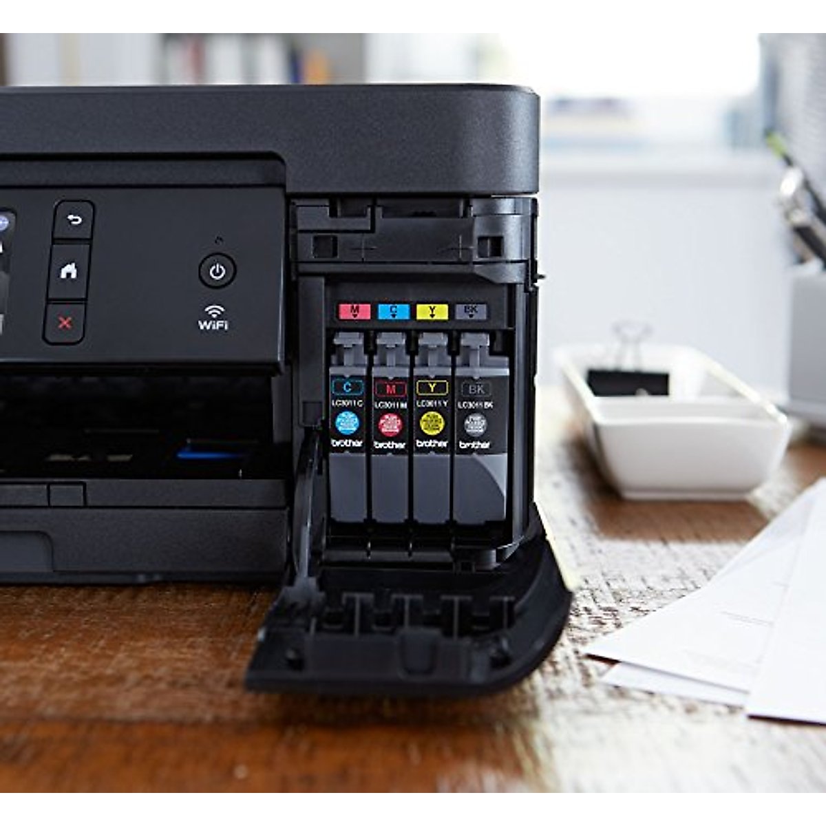 Brother Wireless All-in-One Inkjet Printer, MFC-J895DW, Multi-function Color Printer, Duplex Printing, NFC One Touch to Connect Mobile Printing, Amazon Dash Replenishment Enabled, Black, Standard