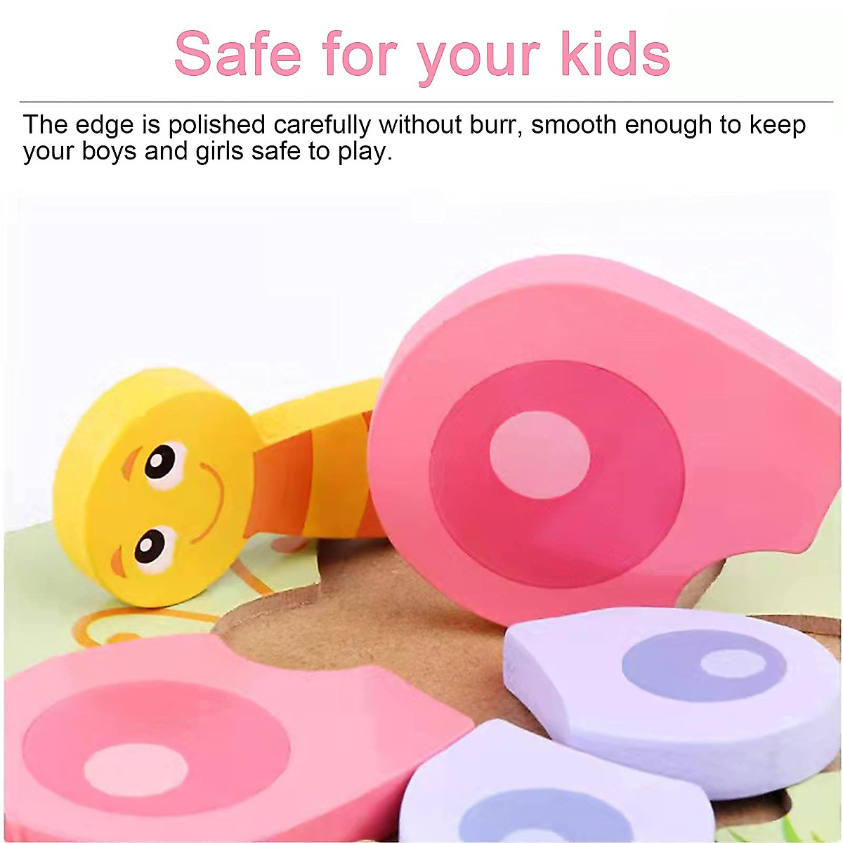 DuLaSeed Wooden Puzzles Toys for 1 2 3 Year Old Boys Girls Toddlers, 6 Packs Jigsaw Puzzles Montessori Toys with Storage Bag, Learning Educational Toy for Baby Kids Child in Christmas Birthday