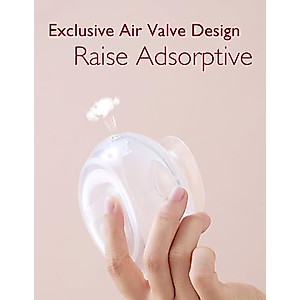 Momcozy Milk Collector for Breastmilk, Pea Breastfeeding Milk Catchers with Flange & Valve More Adsorption & Fit, Silicone Milk Collector Reusable Breast Milk Shells 2.5oz/75ml, 2 Pack