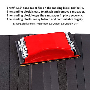 LANNEY Sand Paper, 120 to 2500 Fine Grit Sandpaper Assortment Pack with Sanding Block Sander, Wet Dry Waterproof Abrasive Sandpaper Sheets for Automotive Wood Metal Polishing Finishing, 9х3.6 Inch