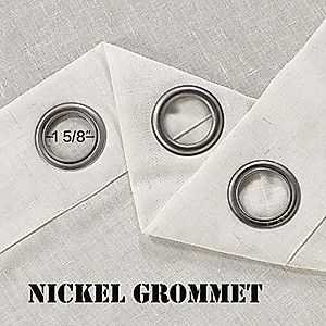 H.VERSAILTEX 2 Pack Ultra Luxurious High Woven Linen Elegant Curtains Grommet Semi Sheer Curtain Panels Light Filtering Privacy Panels Drapes, Nickel Grommet, Extra Long 52x108-Inch, Heathered Natural