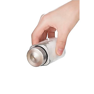 J&M Design Salt And Pepper Shakers Set Glass Bottle Stainless Steel Lid For Kitchen Tabletop Spice Seasoning Or Travel Set Of 2 Refillable Jar Dispenser Container Shaker