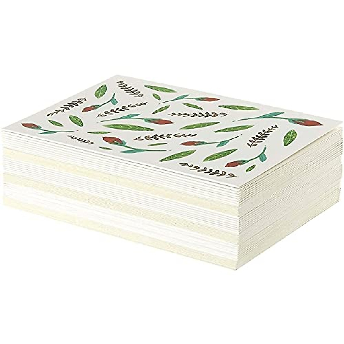 All Occasion Greeting Cards - Watercolor Nature Design - Beautiful Leaves Pattern - Includes 48 Cards and Envelopes - 4 x 6 Inches