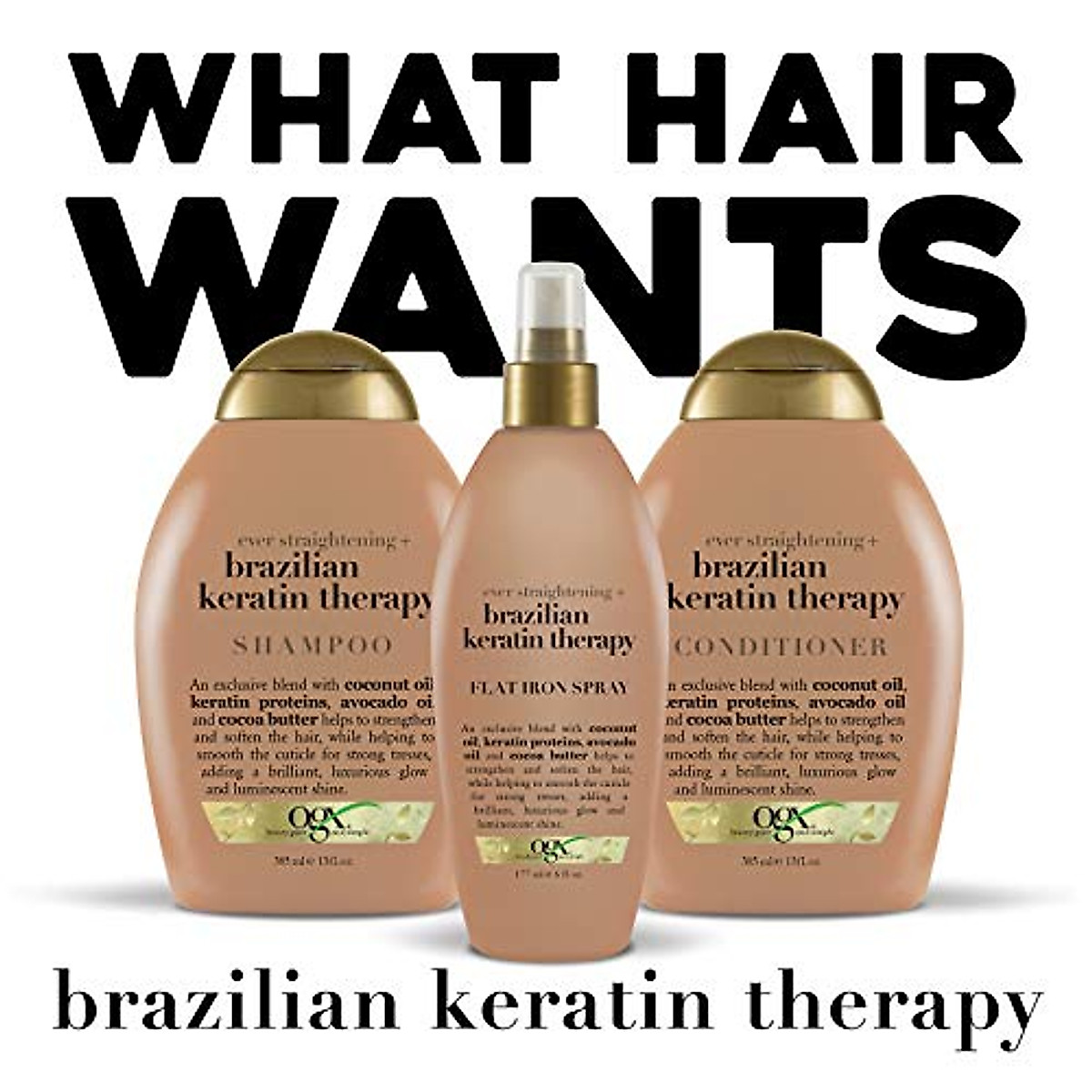 OGX Ever-Straightening + Brazillian Keratin Therapy Conditioner, 13 Ounce