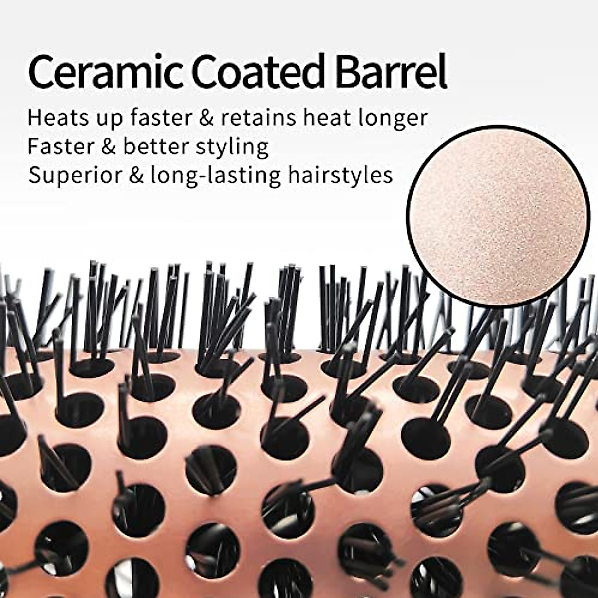 K&K 1.5 Inch Heated Curling Comb Ceramic Tourmaline Ionic Curling Iron Volumizing Brush Quick Heating Makes Hair Silky Smooth Dual Voltage Travel-Friendly Straightening Comb Round Design