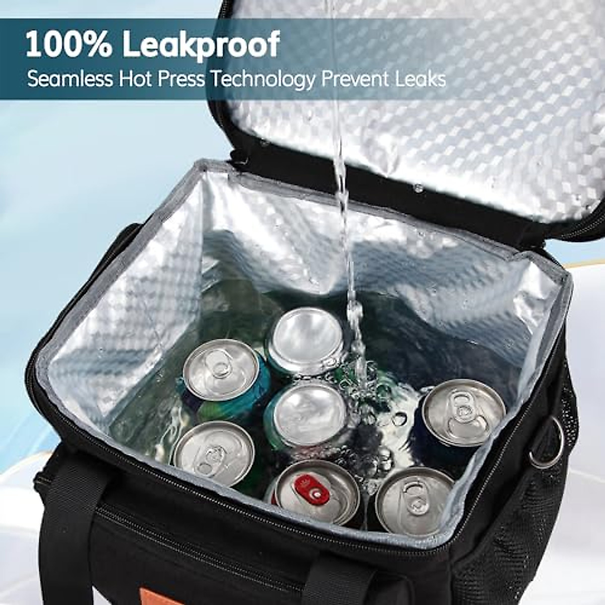 HSHRISH Insulated Lunch Box Cooler Bag Tactical - Expandable Lunchbox for Men - Large Lunch Pail Lunch Kit for Adults Work Outdoor Shift Trip Black 15L