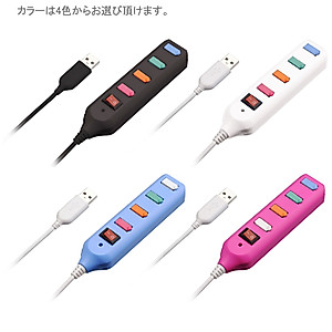 Greenhouse GH-UH204TPK 4-Port Colorful USB 2.0HUB for Bus Power, Black