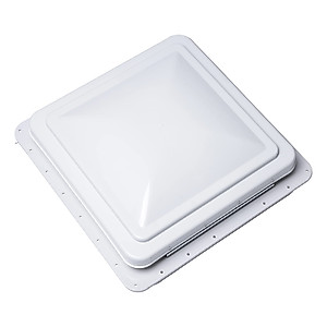 AA Ignition RV Roof Vent with 12V Fan - Fits Camper Trailer Vans, Motorhome, 5th Wheel - 14" x 14" Universal White Lid Roof Vent with 6 Blades - White Lid Inner Translucent Garnish Ring