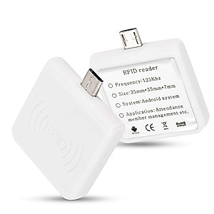 Portable Contactless Smart Card Reader, High Frequency RFID ID Mobile Phone Card Reader with USB Male Interface, 0.2s Fast Card Reading, IC/ID Dual Version, Support PC Phone Tablet (White)