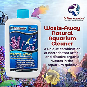 DrTim’s Aquatics Saltwater Waste-Away – Natural Fish Tank & Aquarium Waste Management Solution for Dissolving & Cleaning Organic Sludge & Waste - 16 oz. - Treats 480 ga