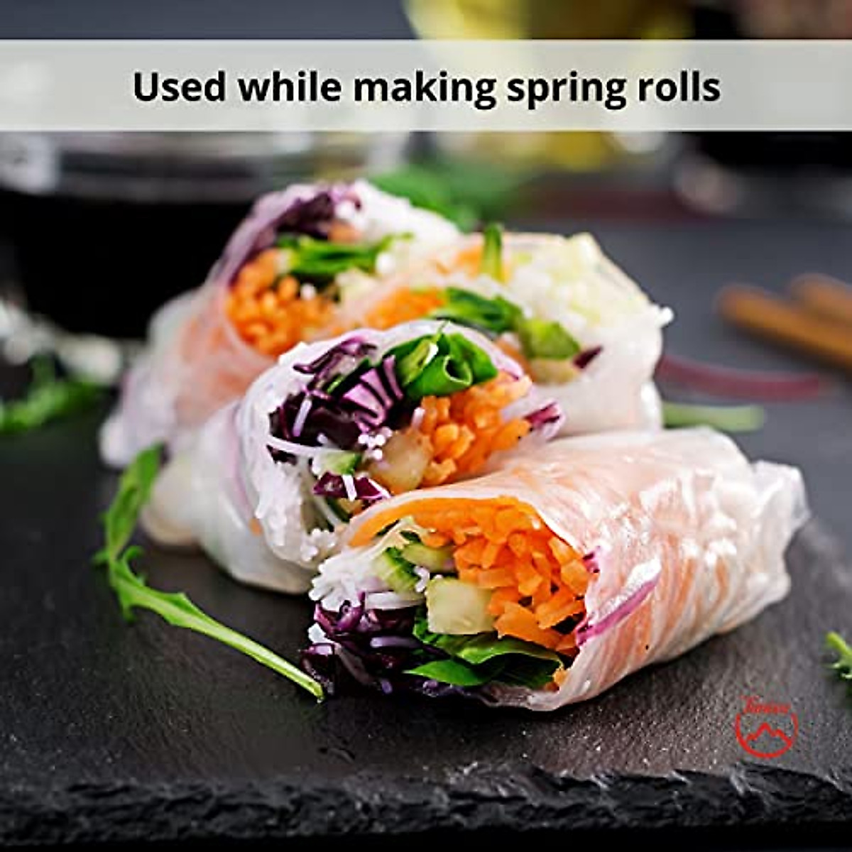 TANISA Rice Paper Water Bowl – Rice Paper Holder for Spring Rolls, Summer Rolls, Egg Rolls- Roll/Fresh Spring Roll Kit – 10.2 inch (Rice Paper NOT Included)