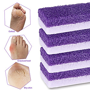 2 in 1 Pumice Stone for Feet,6 Pack Foot Scrubber & Callus Remover, Stone Scrubber for Hard Skin,Foot Pumice,Dead Skin Remover for Feet, Heels, Hands and Body (Purple)