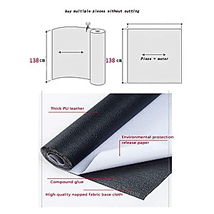 bandezid Roll Self-Adhesive Pu Leather Patch Repair Kit First Aid Sofa Car Seat Furniture Jacket Handbag(幅1.38x0.5m1m2m3m4m5m)-Dark Gray 1.38×4m