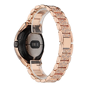 Mtozon Bling Bands Compatible with Google Pixel Watch 3 41mm Replacement Wristband Women，Rose Gold