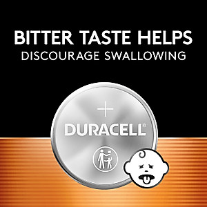 Duracell CR2025 3V Lithium Battery, Child Safety Features, 4 Count Pack, Lithium Coin Battery for Key Fob, Car Remote, Glucose Monitor, CR Lithium 3 Volt Cell