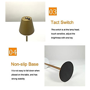 Creative Office Restaurant Bar Table lamp Rechargeable Study Reading Touch Led Desk Light with USB Charging Port for Bedroom (Black)