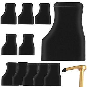 Aster 12 Pcs Coffee Syrup Pump Covers, Silicone Skinny Syrup Pump Tip Cap Covers Fits for Syrup Pump, Pour Dispenser, Oil Liquor Bottle, Keep Syrups Condiments Bottles Clean Preserved, Black