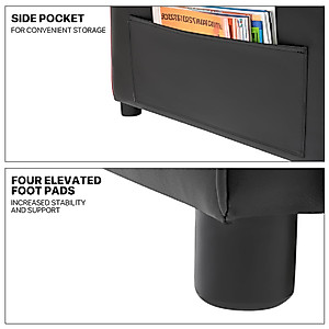 MoNiBloom Gaming Recliner Chair for Adults and Teens, Home Movie Theater Chair Single Sofa Cozy Reading Chair, PU Leather Adjustable Nursery Recliner with Foot Rest for Living Room, and Bedroom, Black