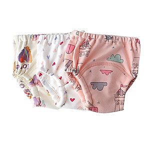 ORINERY Unisex Training Underwear Cotton Toddler Boys Underpants Potty Training Panties Waterproof Girls Pee Panties 6-Pack (DX528-C, 6-12 Months Old)