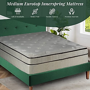 Greaton 11 Inch Hybrid Firm Mattress Eurotop with Soft White Teddy Bear Fabric Cover for Cool Sleep and Pressure Relief, Firm Feel with Motion Isolation Foam Encased Mattresses, Twin XL