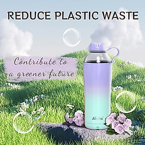 Allcho Insulated Water Bottle for Women, 18 oz Stainless Steel Water Bottles, Double Walled, 2 Lids (Chug & Tumbler) - Hydrate & Caffeinate, Gifts