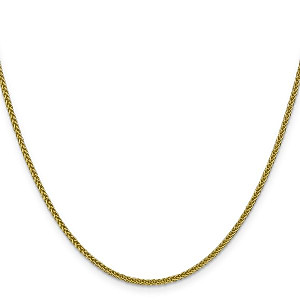 IceCarats 14K Yellow Gold 2mm 3 Wire Spiga Wheat Link Chain Necklace 16 inch