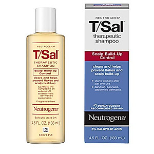Neutrogena T/SAL Therapeutic Scalp Shampoo for Scalp Build-Up Control with 3% Salicylic Acid, Scalp Treatment for Dandruff, Scalp Psoriasis & Seborrheic Dermatitis Relief, 6 x 4.5 fl. oz