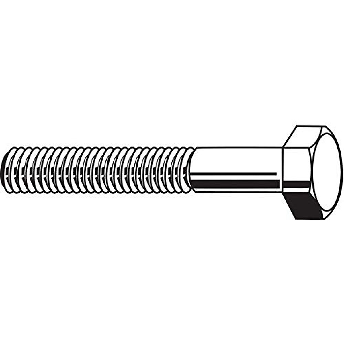 1/2"-20 x 3-1/2" Grade 8 UNF (Fine) Hex Head Cap Screws, 10 pk.