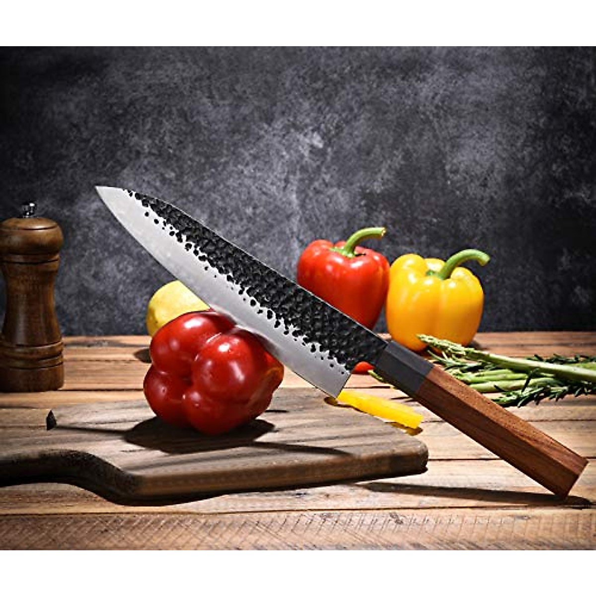YAIBA 8 Inch Chef Knife Professional Japanese Chef Knife 3 layers 9CR18MOV Clad Steel Japanese Kitchen Knives Gyuto Knife Sushi Knife for Kitchen