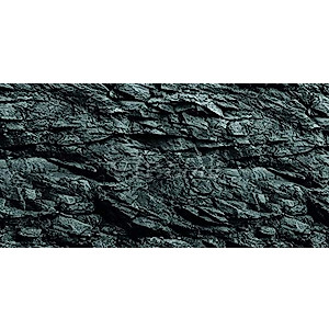VIP.LINE 3D Effect Black Stone Aquarium Background Poster PVC Fish Tank Decorations Landscape (48" x 18"/ 122 x 46cm)