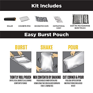 Rust-Oleum 60007 Rocksolid Polycuramine Garage Floor Coating, Tan, 1 Car Kit