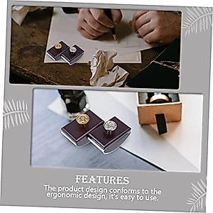 Tofficu Ink Absorber Leather Tooling Desktop Desk Embosser Stamp Wood Rocker Blotter Ink Blotter Paper Portable Desk Table Office Ink Quick-Drying Tools Ink Quick-Drying Stamp Wooden Pen