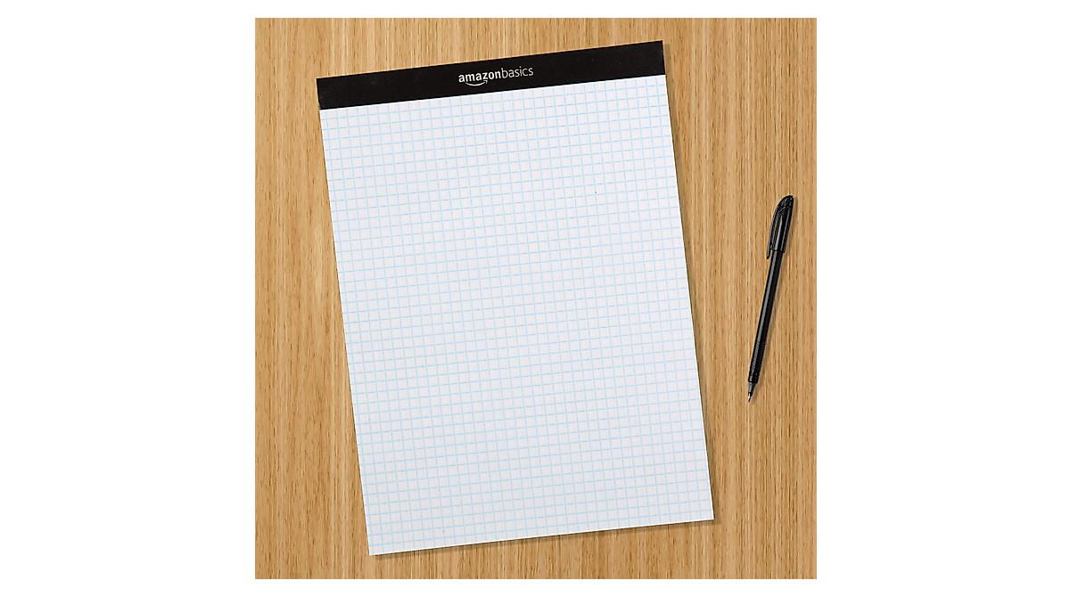 Amazon Basics Quad Ruled Graph Paper Pads 4x4 | 6-Pack