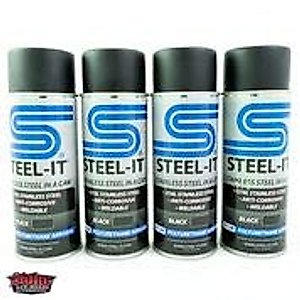 Stainless Steel Coatings, INC. Steel-it Polyurethane 14oz Spray Can (Black, 4 cans)
