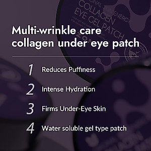 MIZON Collagen Eye Gel Patch with Hydrolyzed Collagen, Caviar, and Chamomile for Firming, Nourishment, and Wrinkle Care – 60pcs – Improves Suppleness and Resilience