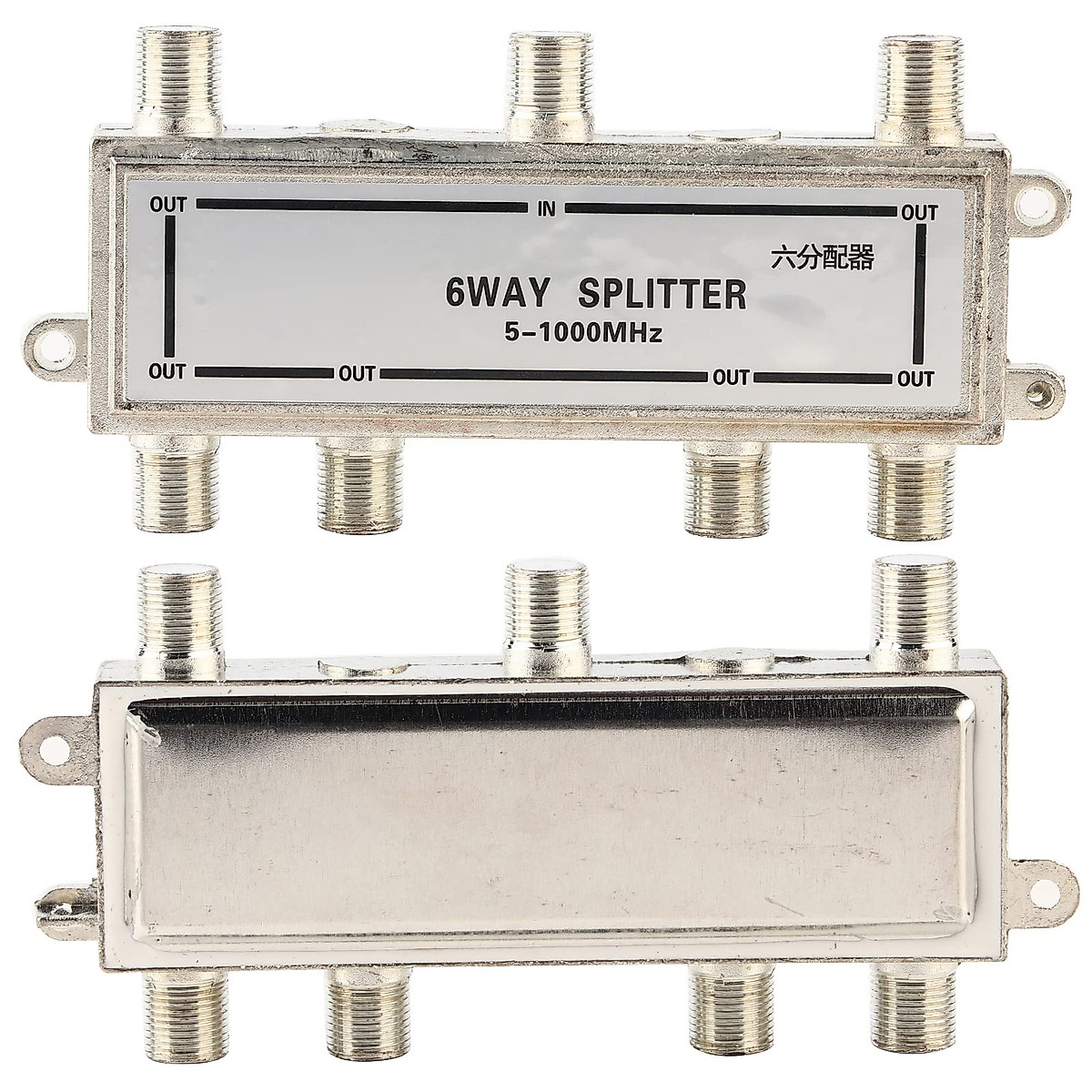 Restokki 6 Way Coaxial Cable Splitter 5-1000MHz, Cable Splitter Work with CATV, Satellite TV,Antenna System and MoCA Configurations
