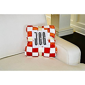 JCG Blanket Luxury Chessboard Plaid Throw Blanket (White/Orange), Fluffy Blankets, Warm Blankets for Winter, Blankets Queen Size, Good Also as Summer Blanket,