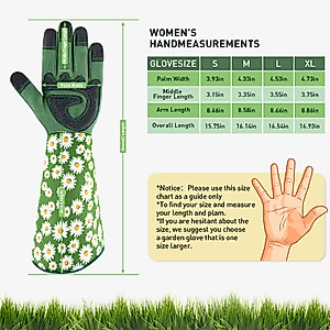 PHIRAH Gardening Gloves for Women Rose Pruning Thorn Proof Breathable Touchscreen Garden Gloves Long Forearm Protection Gauntlet Adjustable Flexible Working Gloves(Green, XL)