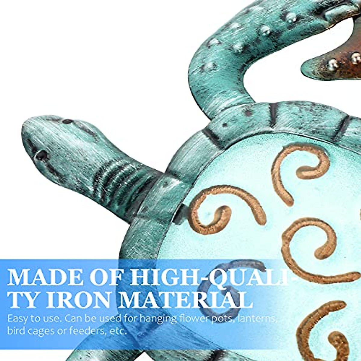 Garneck Rustic Iron Wall Hooks Key Rack Holder Metal Sea Turtle Wall Sculpture Nautical Coastal Wall Hanger Robe Hooks Clothes Hat Coat Towel Hooks for Bedroom Bathroom Kitchen