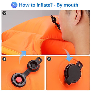 ProCase 35L Swim Buoy Dry Bag, Floating Waterproof Backpack with Shoulder Waist Strap for Open Water Swimming Paddling Boating Kayaking Rafting Hiking Camping Fishing Beach -Orange