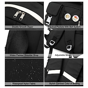 HIDDS Laptop Backpacks 15.6 Inch School Bag College Backpack Anti Theft Travel Daypack Large Bookbags for Teens Girls Women Students (Black)