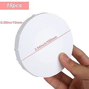 CertBuy 18 Pack Round Canvas 4 Inch, Circle Canvases for Painting, Blank White Canvas Boards, Circle Canvas Panel Boards, Cotton Painting Canvas Panels, Art Supplies for Painting Artist Hobby Painter