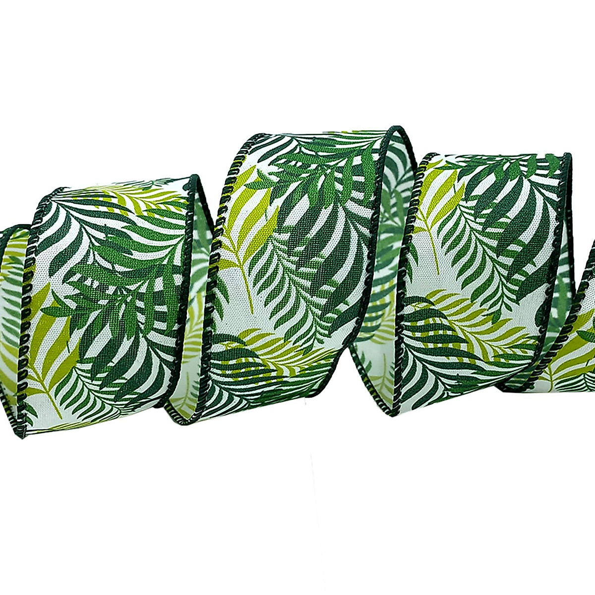 Morex Ribbon Wired Tropical Paradise Ribbon, 1-1/2 inches by 10 Yards, Fern Green, 7565.40/10-607