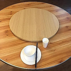 DOUKI Lazy Susan Turntable For Dining Table Wood Dining Table Turntable, Wood Swivel Serving Tray, 30in Large Rotating Serving Plate Rotating Tray (Color : Beige, Size : 20inch(50cm))