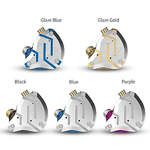 Five Driver Headphones,KZ ZS10 PRO High Fidelity Noise-Isolating Earbuds/Earphones with Detachable Cable 2Pin 0.75mm (Without MIC, Glare Gold)