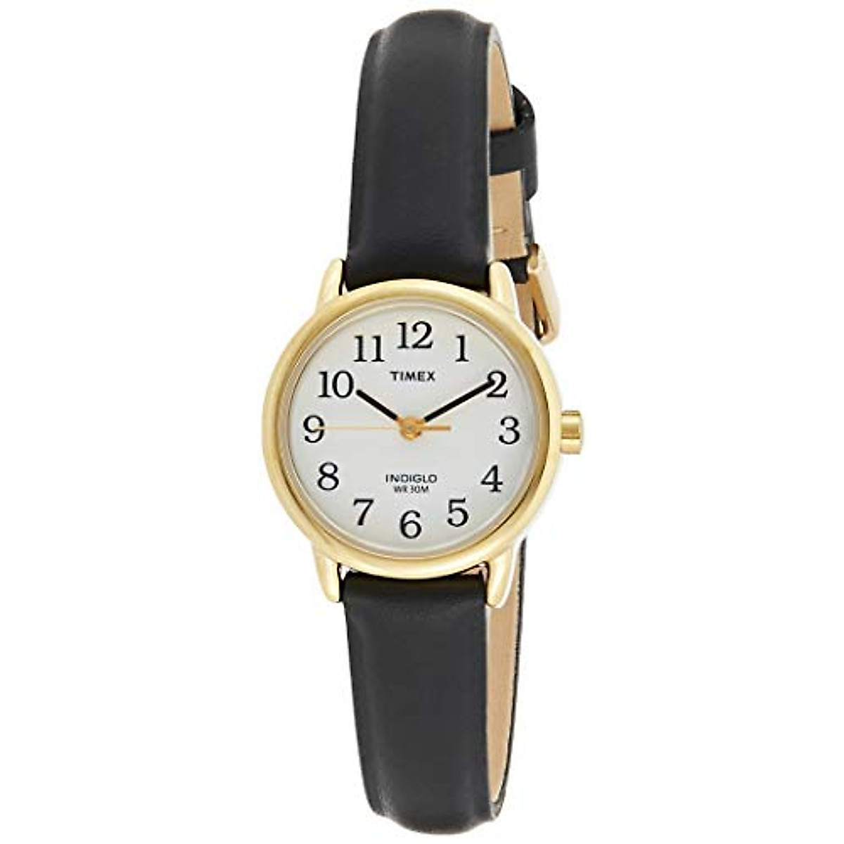 Timex Women's T20433 "Easy Reader" Gold-Tone and Black Leather Watch
