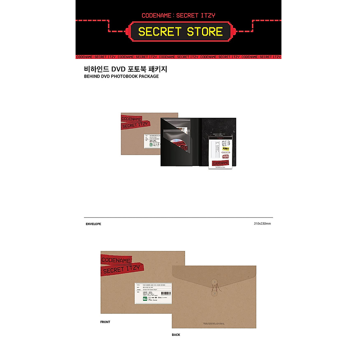 JYP Ent. [DVD] ITZY - Codename : Secret ITZY Behind DVD PHOTOBOOK Package+Extra Photocards Set (KTMCD0882)