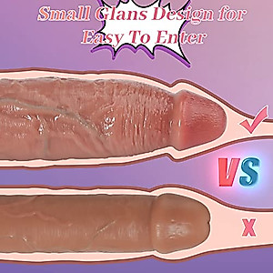 Small Glans Big Thick Dildo, 13.4" Huge Realistic Dildo without Balls for Anal Play, Silicone Dildos Fake Penis with Strong Suction Cup Adult Sex Toy for Vagina Anal G-spot Stimulating Quick Orgasm